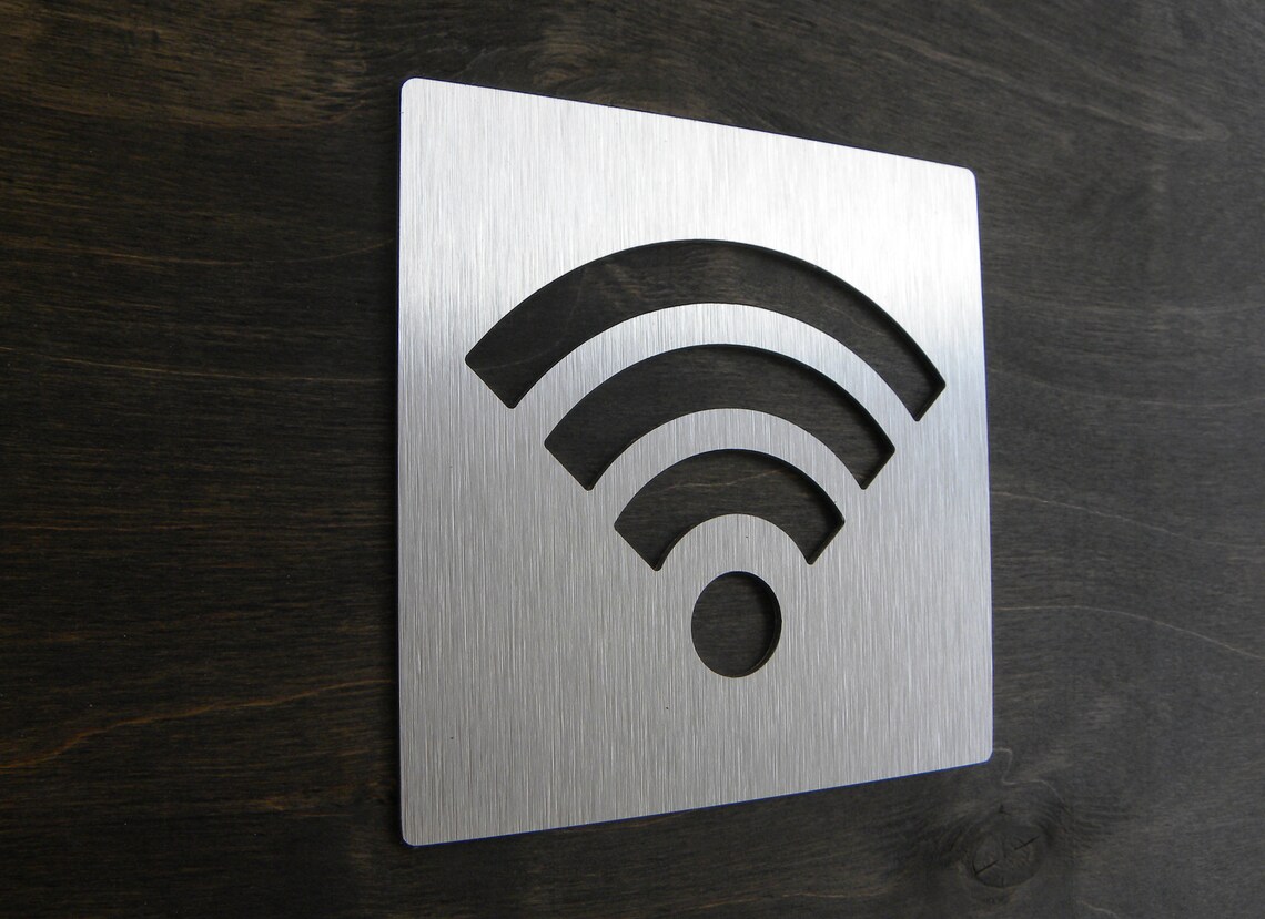 Wi Fi Modern Door Sign. Square Wifi Door Plaque. Plates Wi-fi. - Etsy