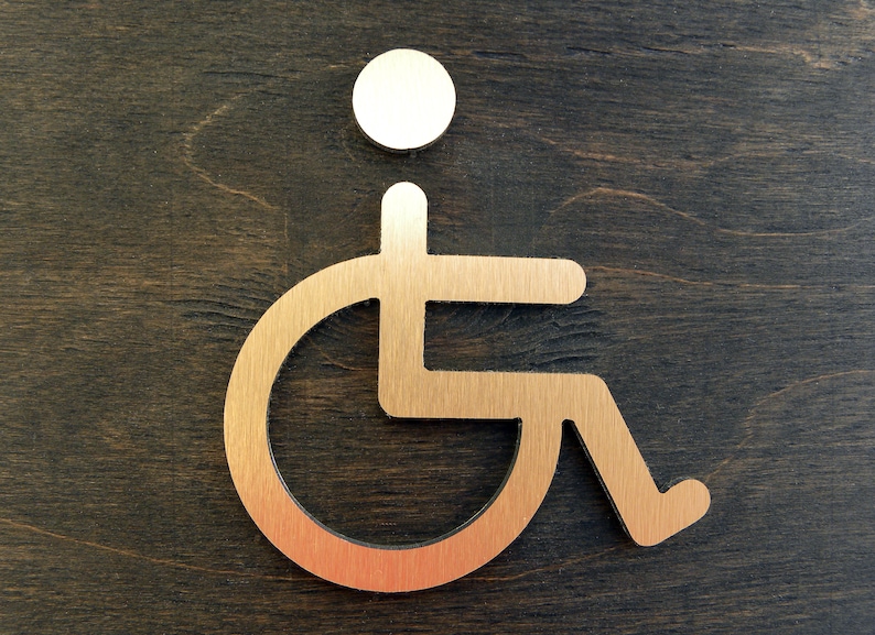 Restrooms Modern Figures Door Signs. Stainless Set Men Woman | Etsy