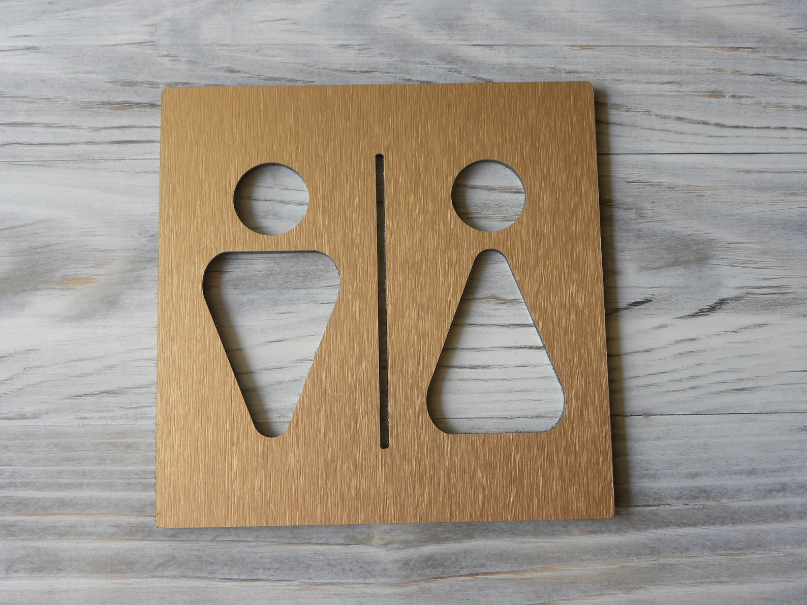 Restrooms Modern Door Sign. Stainless Restroom Man & Woman Signs ...