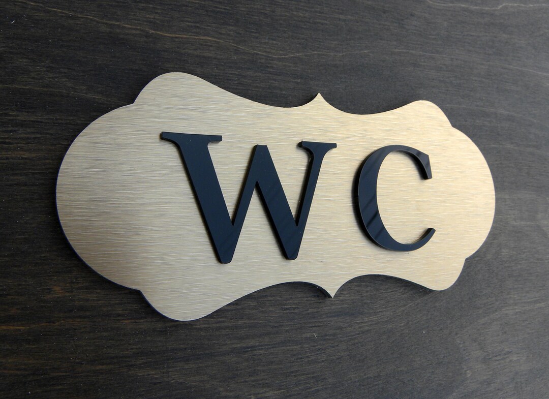 WC | Water Closet Door Sign | Man & Woman for Toilet Doors | Plates for ...