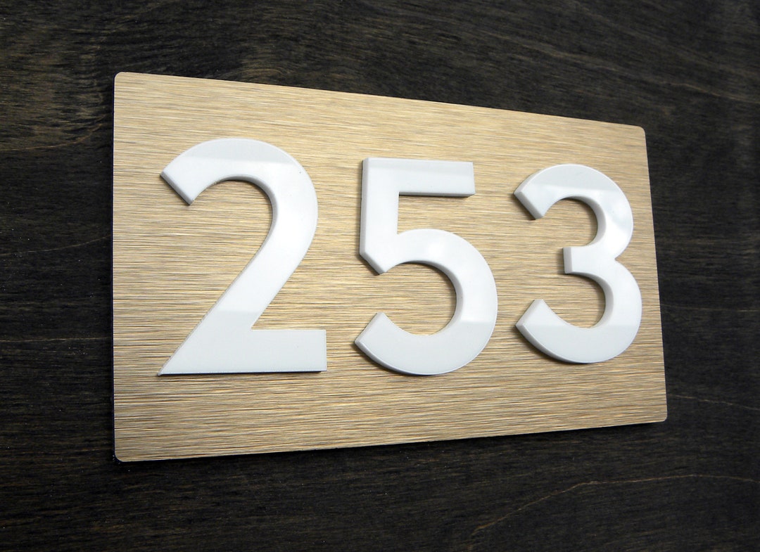 Custom Front Door Plate . Apartments Plaques . Modern Flat Number Sign ...