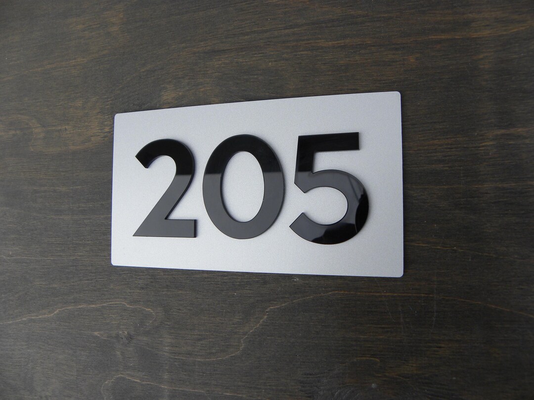 Front Door Entry Sign , Condo Number Placards Plates , Metallic Grey ...