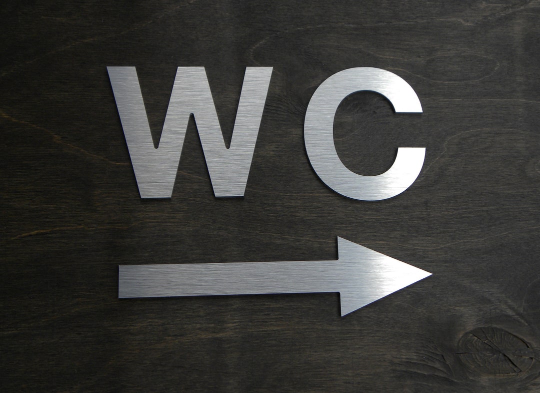 Bathrooms WC Letters for Walls. Restroom Directional Adhesive Door ...