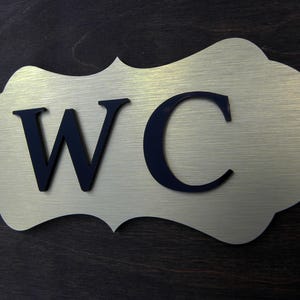 WC | Water Closet Door Sign | Man & Woman for Toilet Doors | Plates for ...