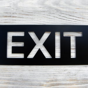 Exit Sign for Doors . Modern Wall Plaque . Info EXITS Rectangular Signs ...