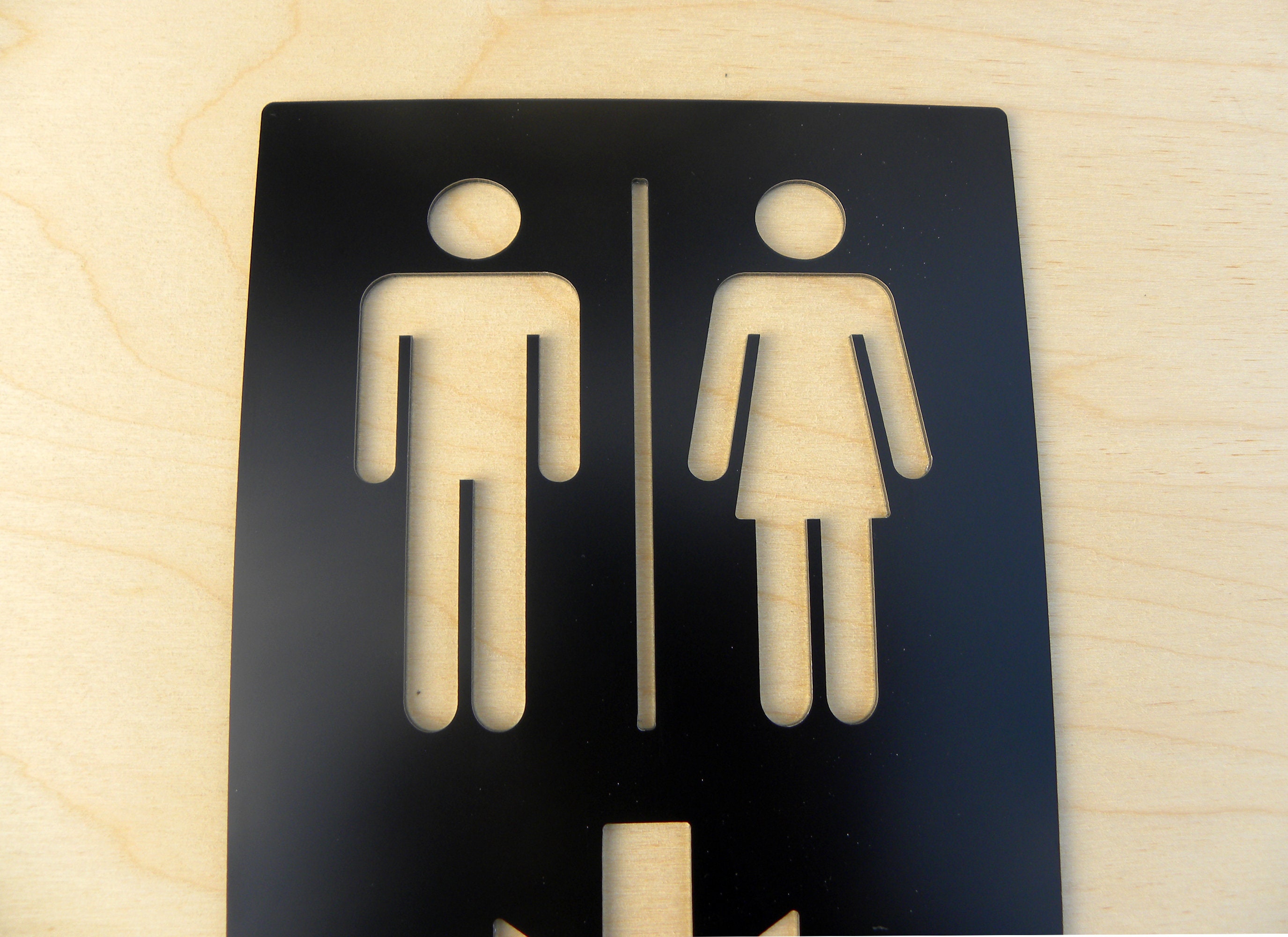 Restroom Directional Sign | Commercial Down up Left Right Signs With ...