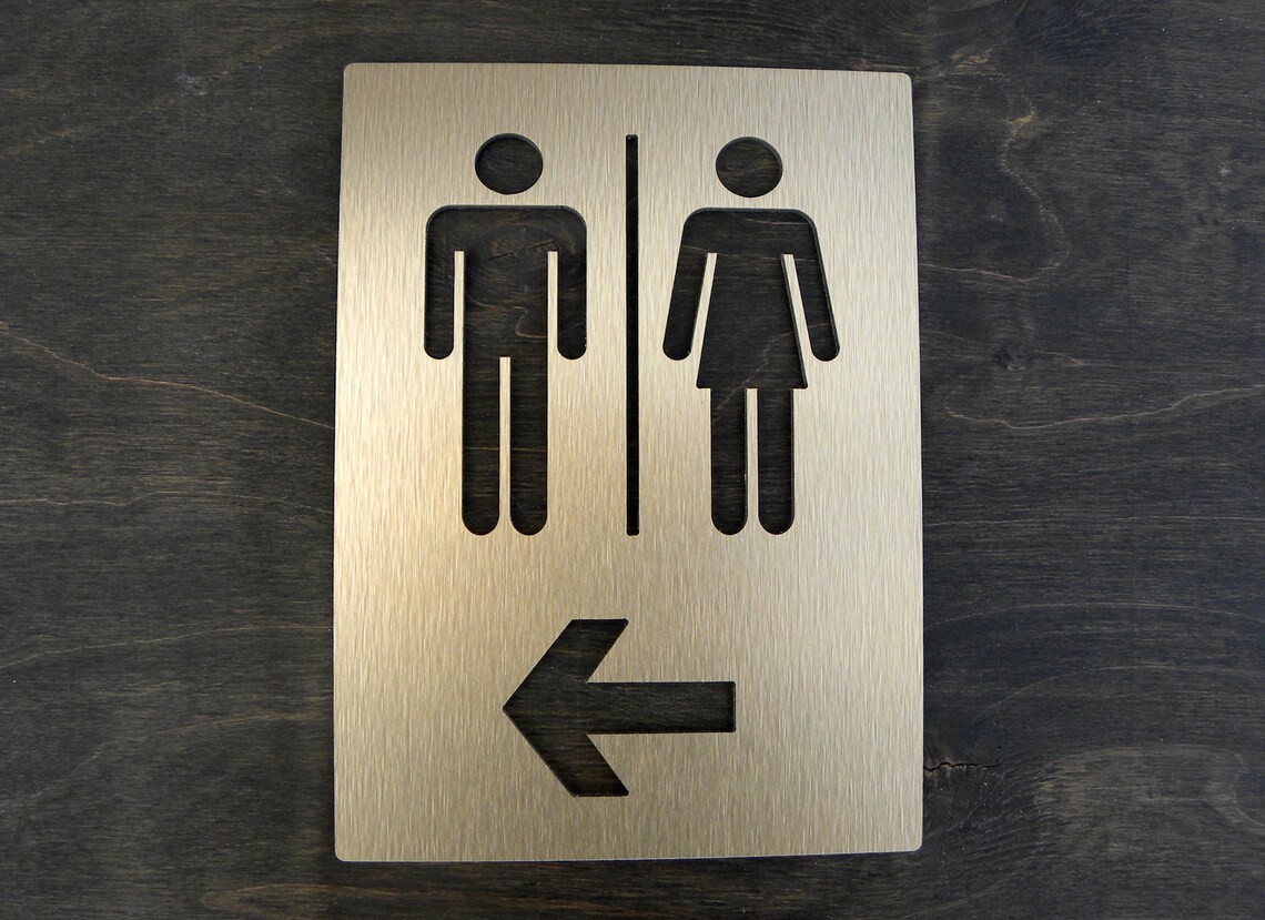 Restroom Directional Sign | Commercial Down up Left Right Signs With ...