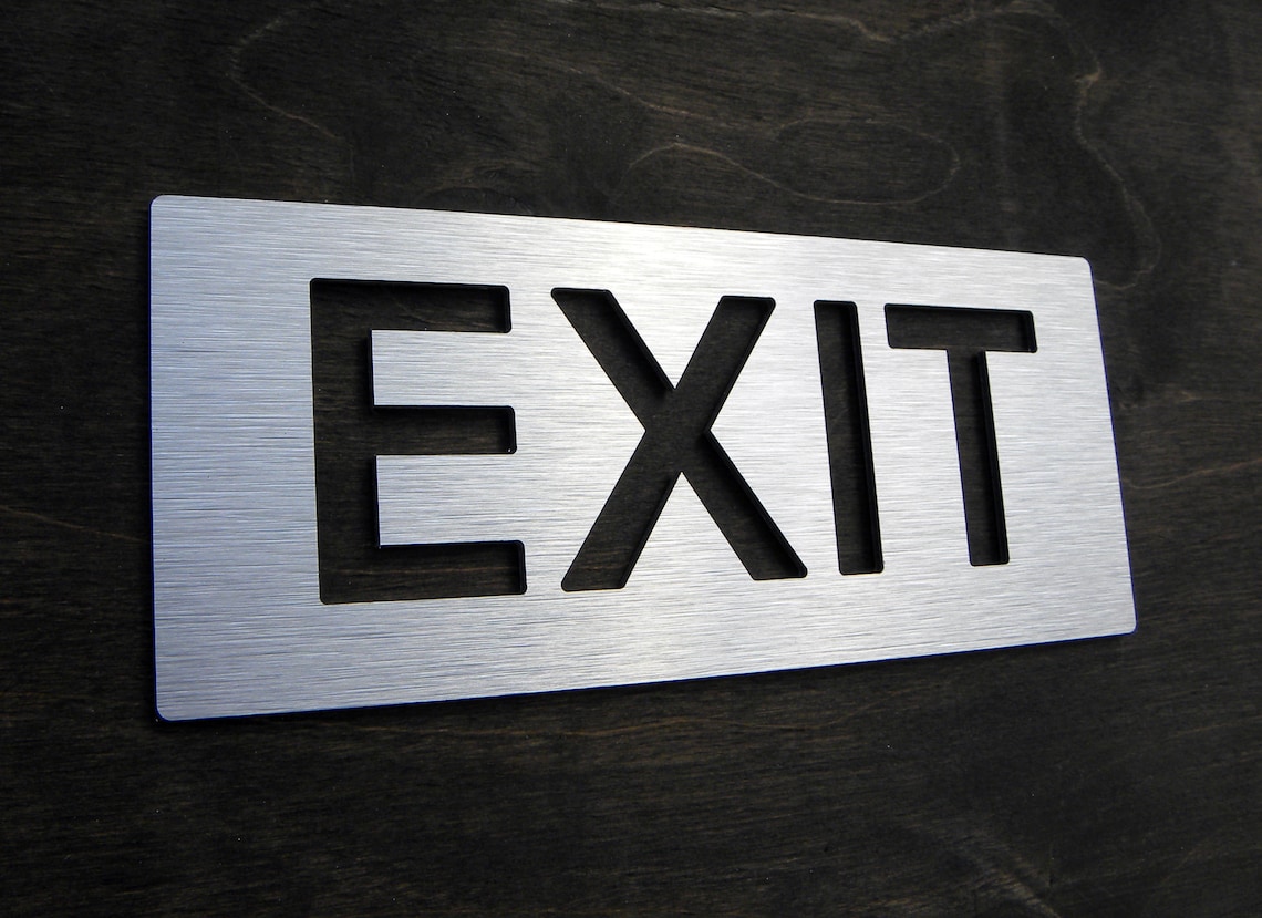 Exit Plaque. Modern Wall Door Exit Plate. Info EXIT | Etsy