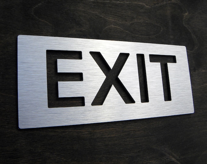 Exit Plaque. Modern Wall Door Exit Plate. Info EXIT - Etsy