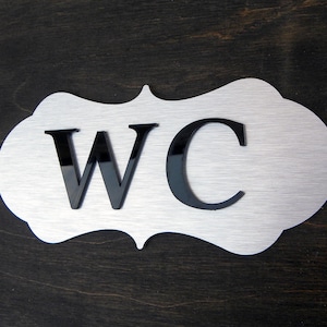 WC | Water Closet Door Sign | Man & Woman for Toilet Doors | Plates for ...