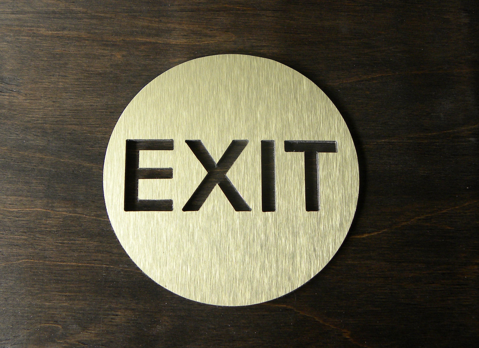 Exit Information Door Sign. Silver Brushed Aluminum Wall Exit - Etsy