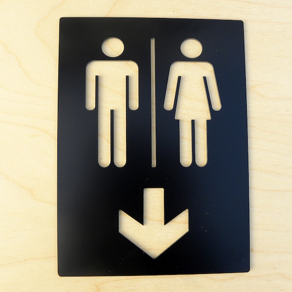 Restroom Signs With Arrows - Etsy