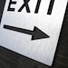 Exit Directional Sign. Silver Brushed Aluminum Exit Plaque. Info EXIT ...