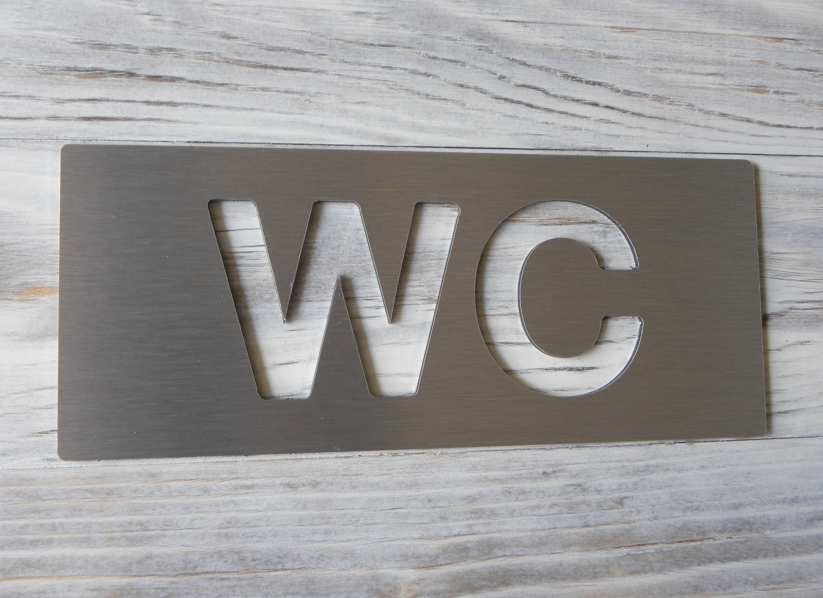 Bathroom Stainless Door Sign WC. Signs for Bathrooms. WC Bathroom ...