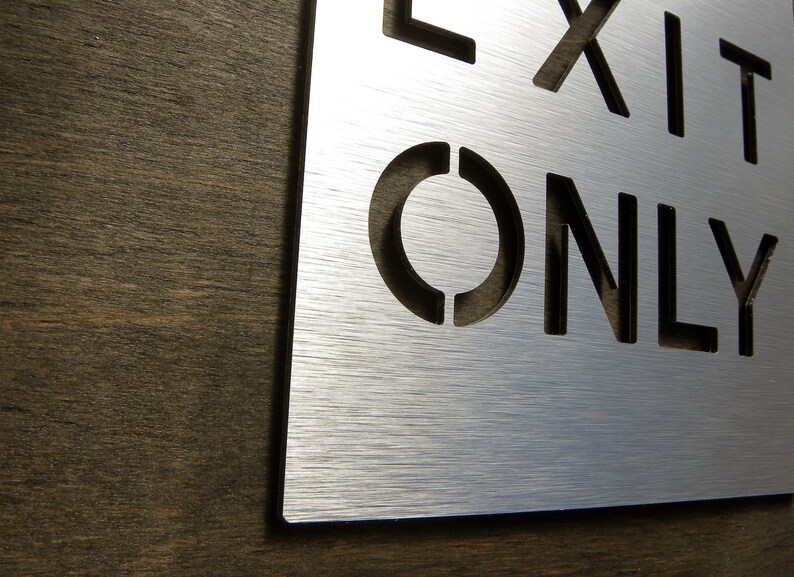 Exit Only Sign. Modern Silver Only Exit Plaque. Info EXIT Square Signs ...