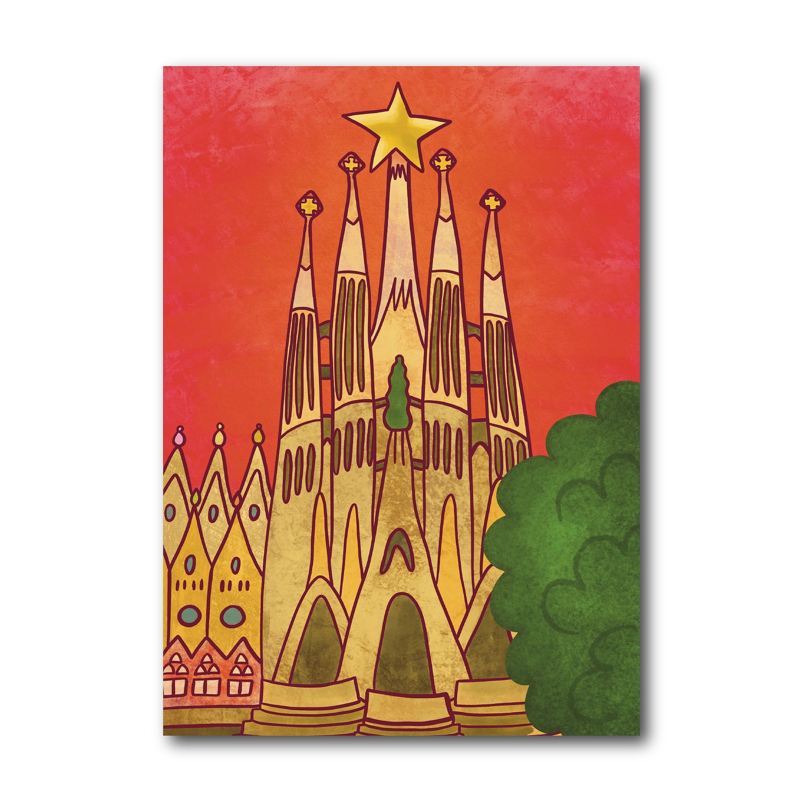 Sagrada Familia - Barcelona - Art Illustration Collection Print Paper ...