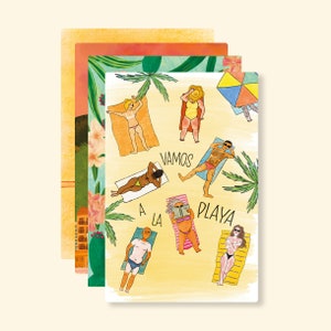 Barcelona Beach - Barcelona - Art Illustration Collection Print Paper ...