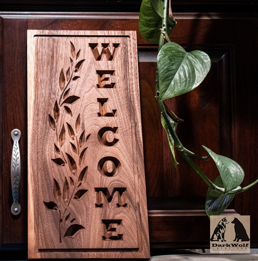 Walnut Welcome Sign - Etsy