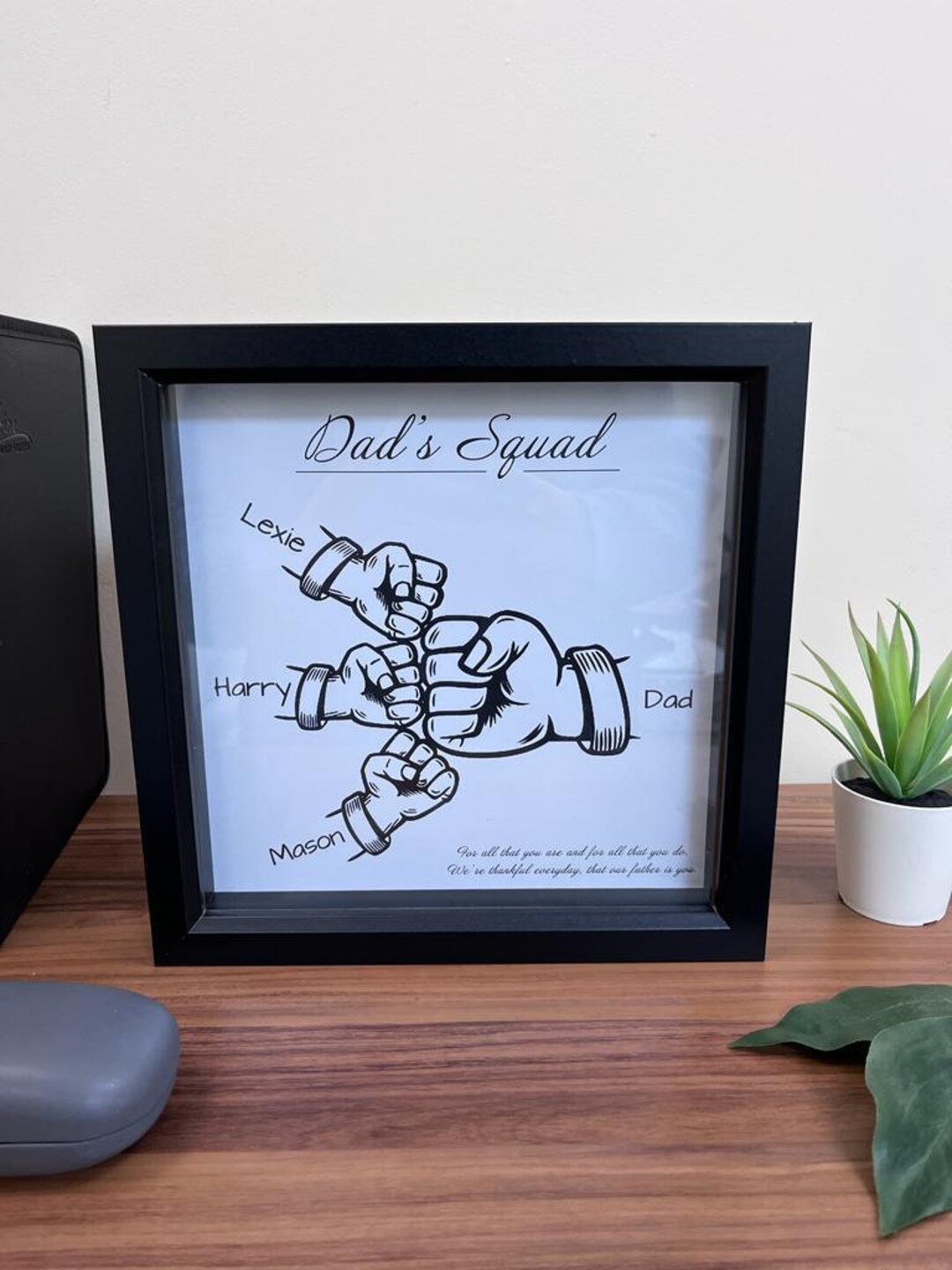 Father's Day Dad Squad Personalised Frame, Custom Box Frame, Gift for ...