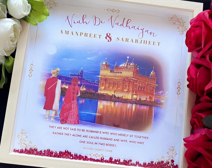 Personalised Sikh Wedding Gift Anand Karaj Sikh Wedding Illustration ...