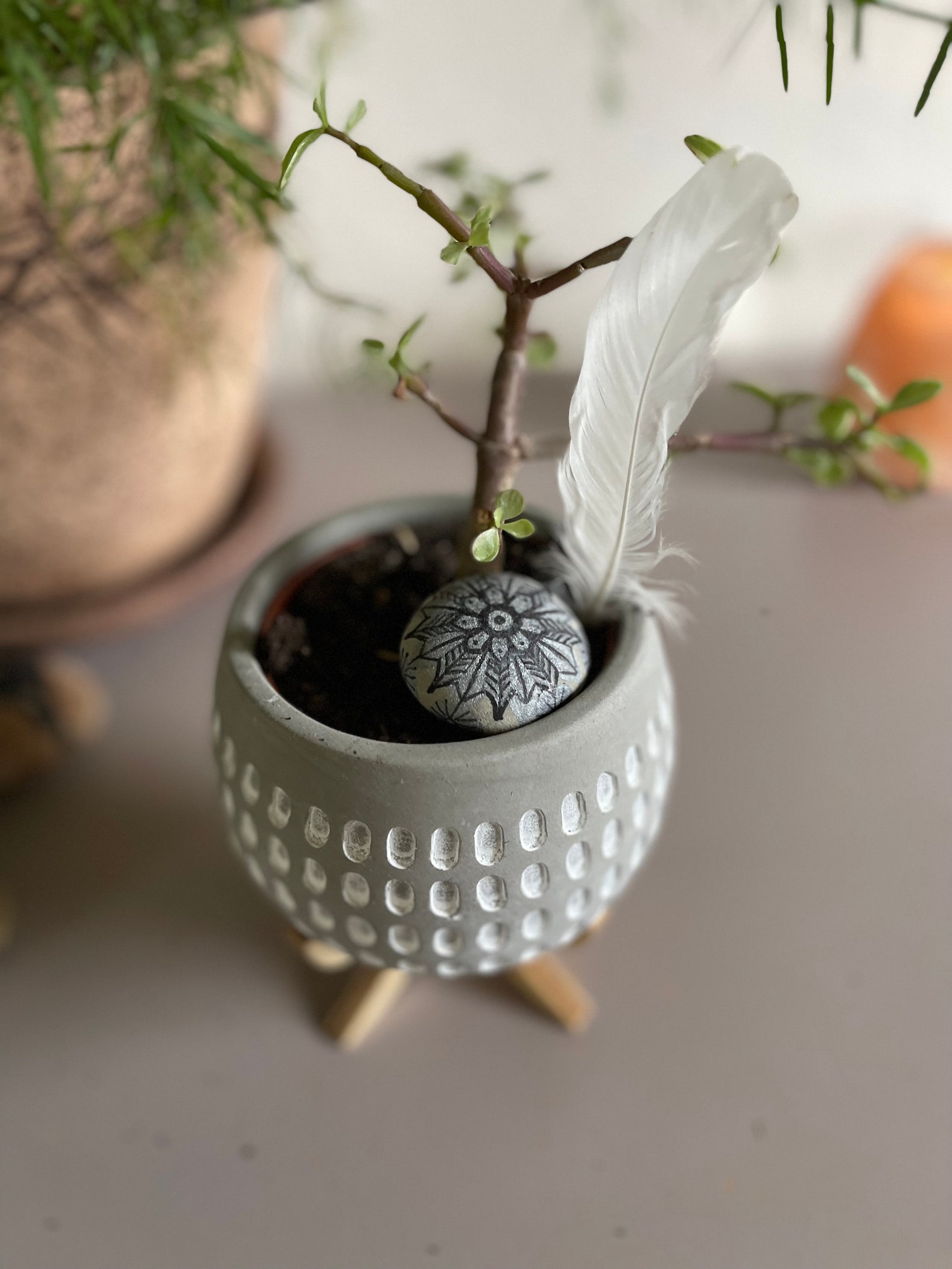 Small Painted Pebble, Pebble Ornament, Stone Drawn by Hand, Sea Stone ...