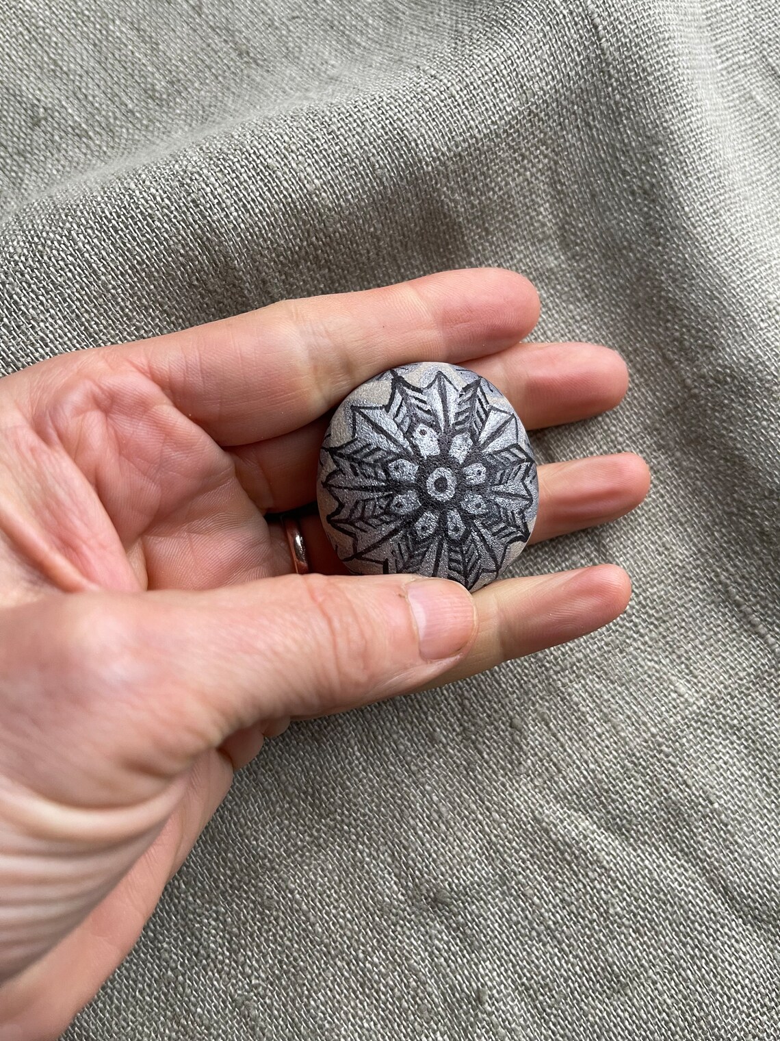 Small Painted Pebble, Pebble Ornament, Stone Drawn by Hand, Sea Stone ...