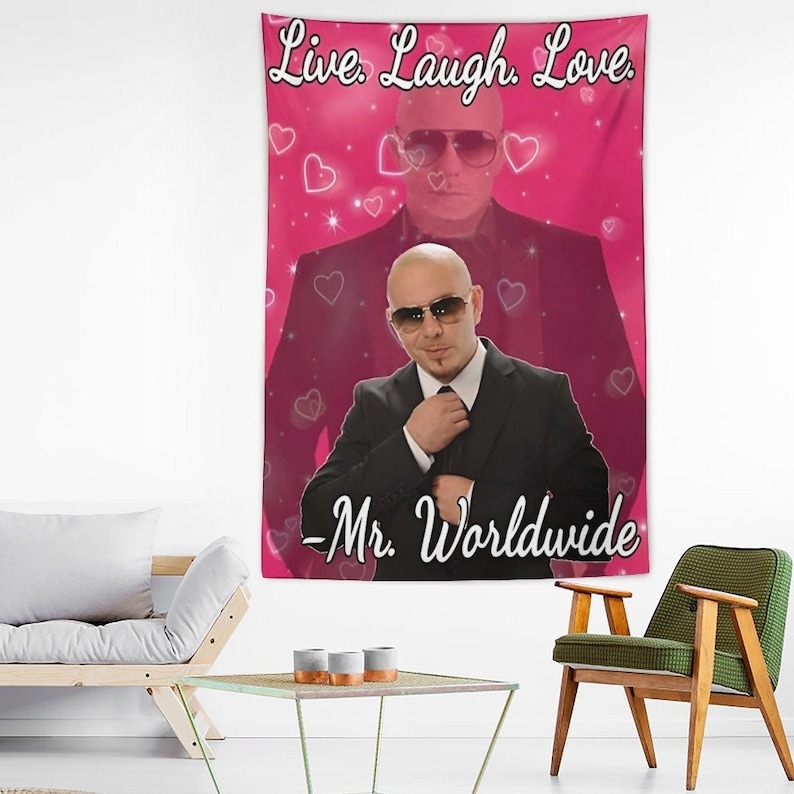 Mr Worldwide Tapestry Live Laugh Love Mr Worldwide Pitbull - Etsy