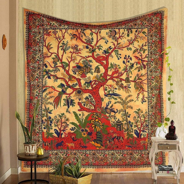 Indian Tree of Life Tapestry - Etsy