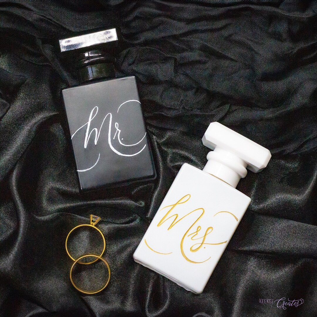 Mr and Mrs Engraved Perfume Refillable Bottle Gift for Wedding, Bride ...