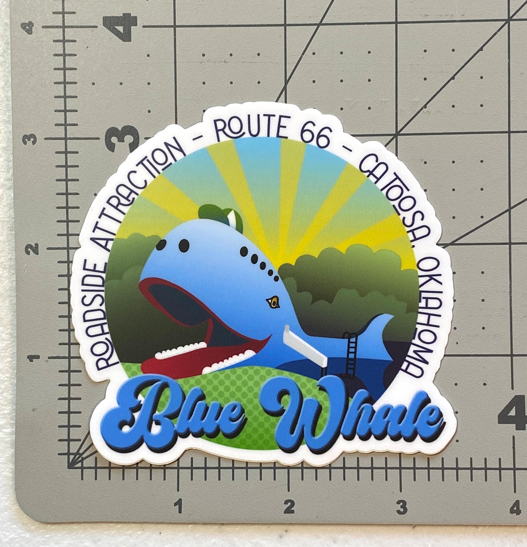 Blue Whale Sticker-permanent Waterproof Vinyl- 3.25x3.5 Inches -route ...