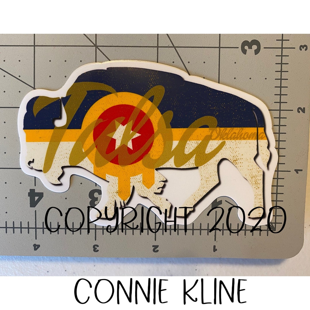 Tulsa Oklahoma Buffalo Sticker-permanent Waterproof Vinyl- 2.75x4.25 ...