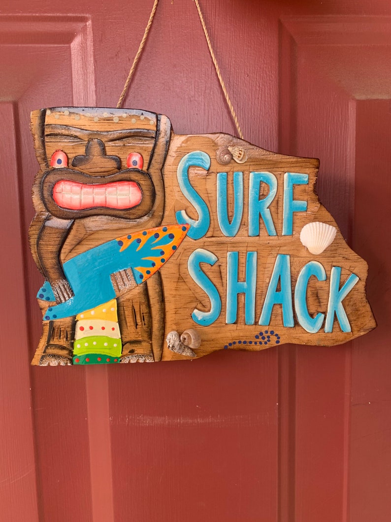Wood Carved Surf Shack Sign Coastal Decor Surf Decor Beach - Etsy