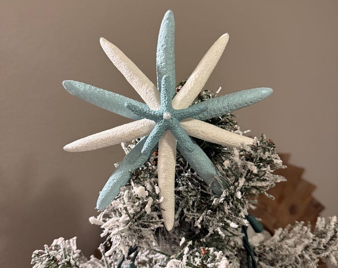Starfish Coastal Tree Topper, 6.5in X 6.5in, Coastal Christmas Decor ...