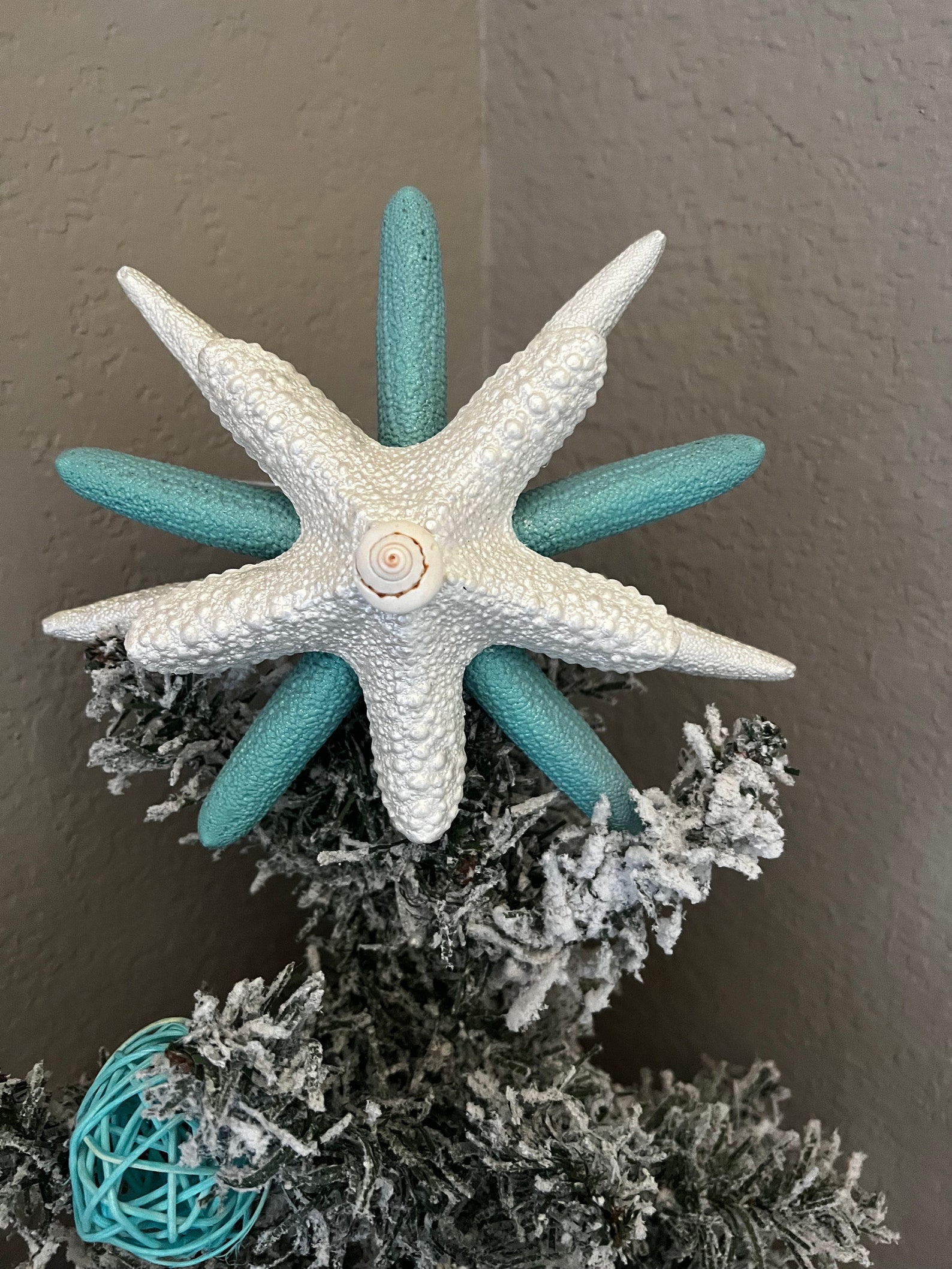 Large Starfish Coastal Tree Topper, Coastal Christmas Decor, Coastal ...