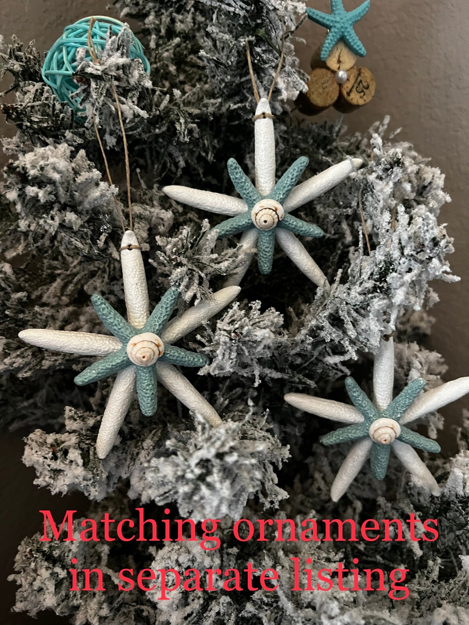Starfish Coastal Tree Topper, Coastal Christmas Decor, Coastal Ornament ...