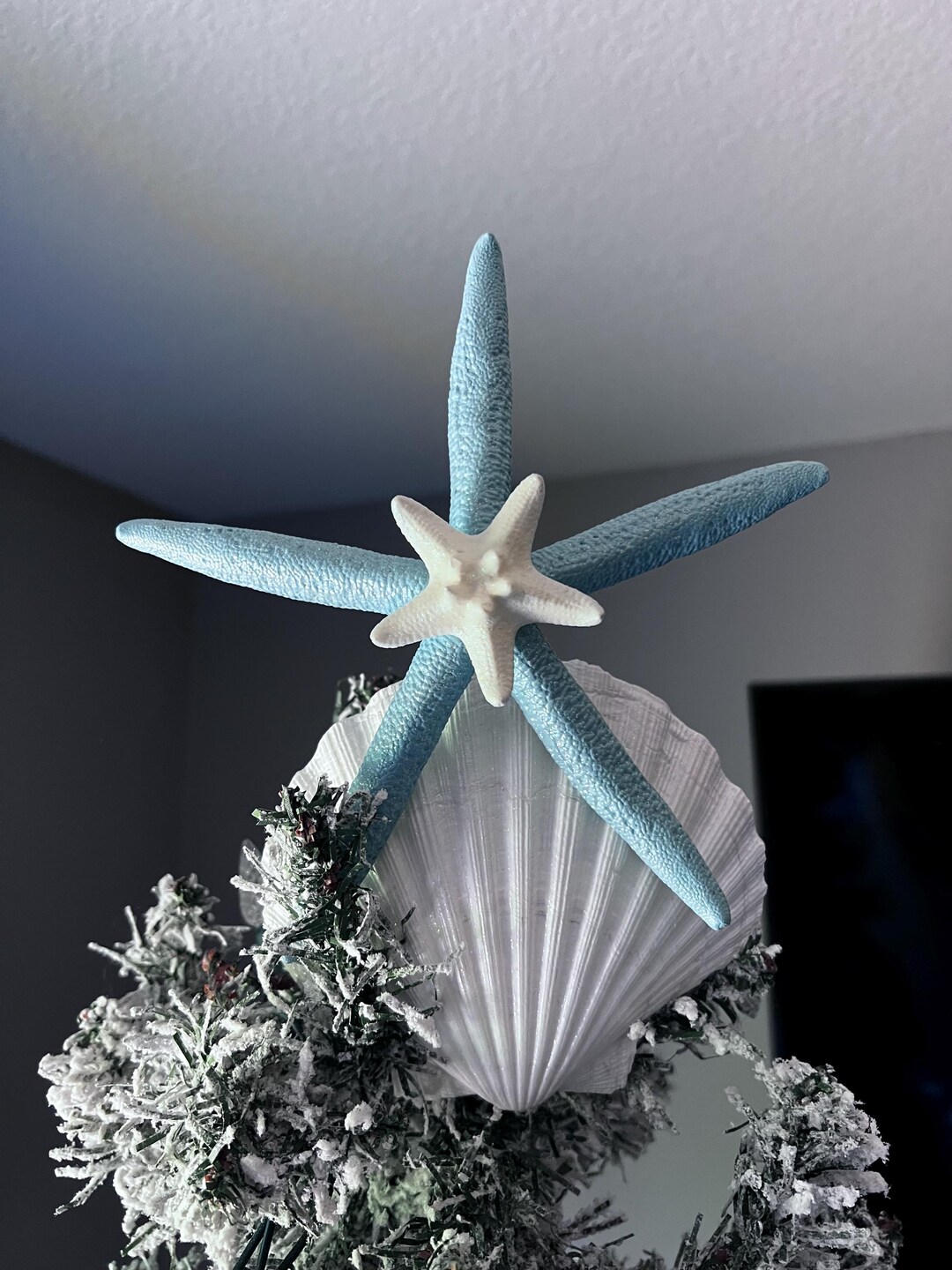 Starfish With Shell Tree Topper 8.75in Tall, 7in Wide, Coastal Tree ...
