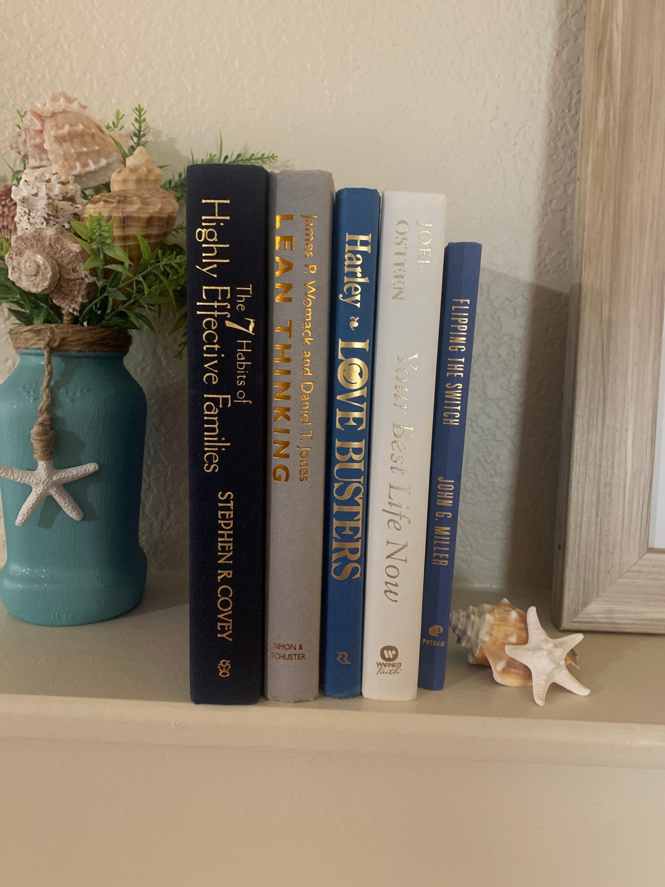 Book Stacks Coastal Colors Staging Decor Real Books. | Etsy