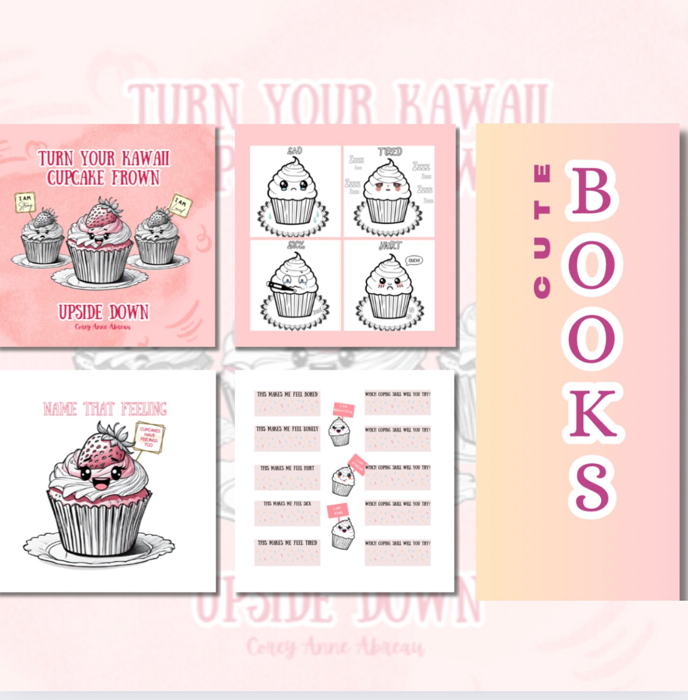 Whimsical Kawaii Cupcake Emotions Workbook | Printable Kids Feelings ...