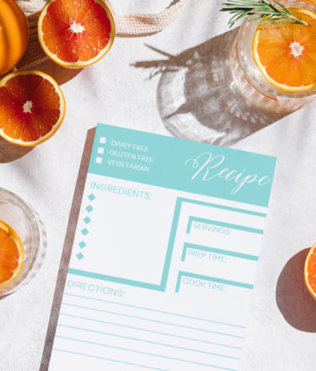 PDF Download Recipe Card Printable Recipe Card Instant Download Recipe ...