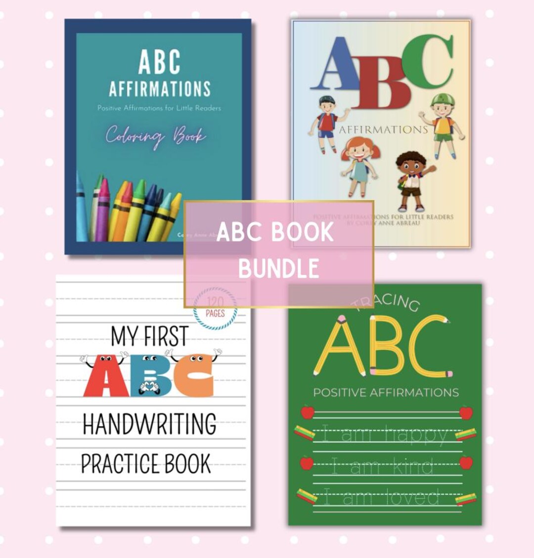 ABC Affirmation Book Bundle for Kids Handwriting Workbook, Tracing ...