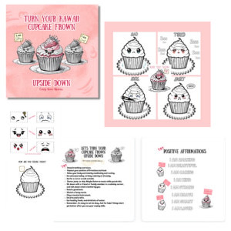 Whimsical Kawaii Cupcake Emotions Workbook | Printable Kids Feelings ...
