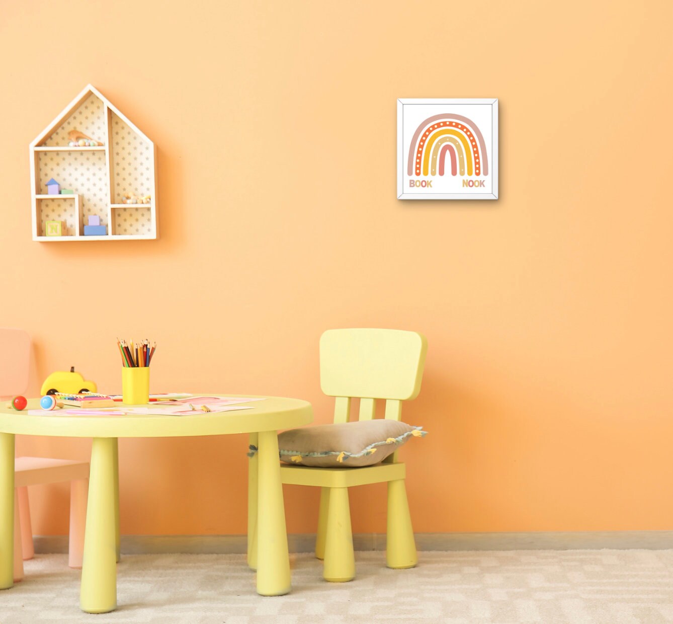 Rainbow Book Nook Wall Art for Kids Playroom or Classroom Wall Art Wall ...