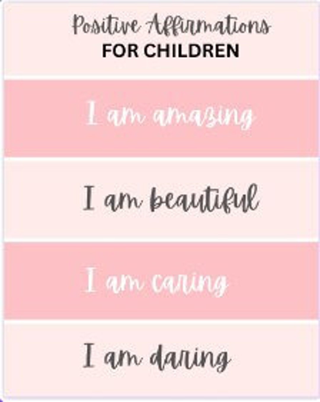 Positive Affirmation for Children Printable Affirmations PDF Printouts ...