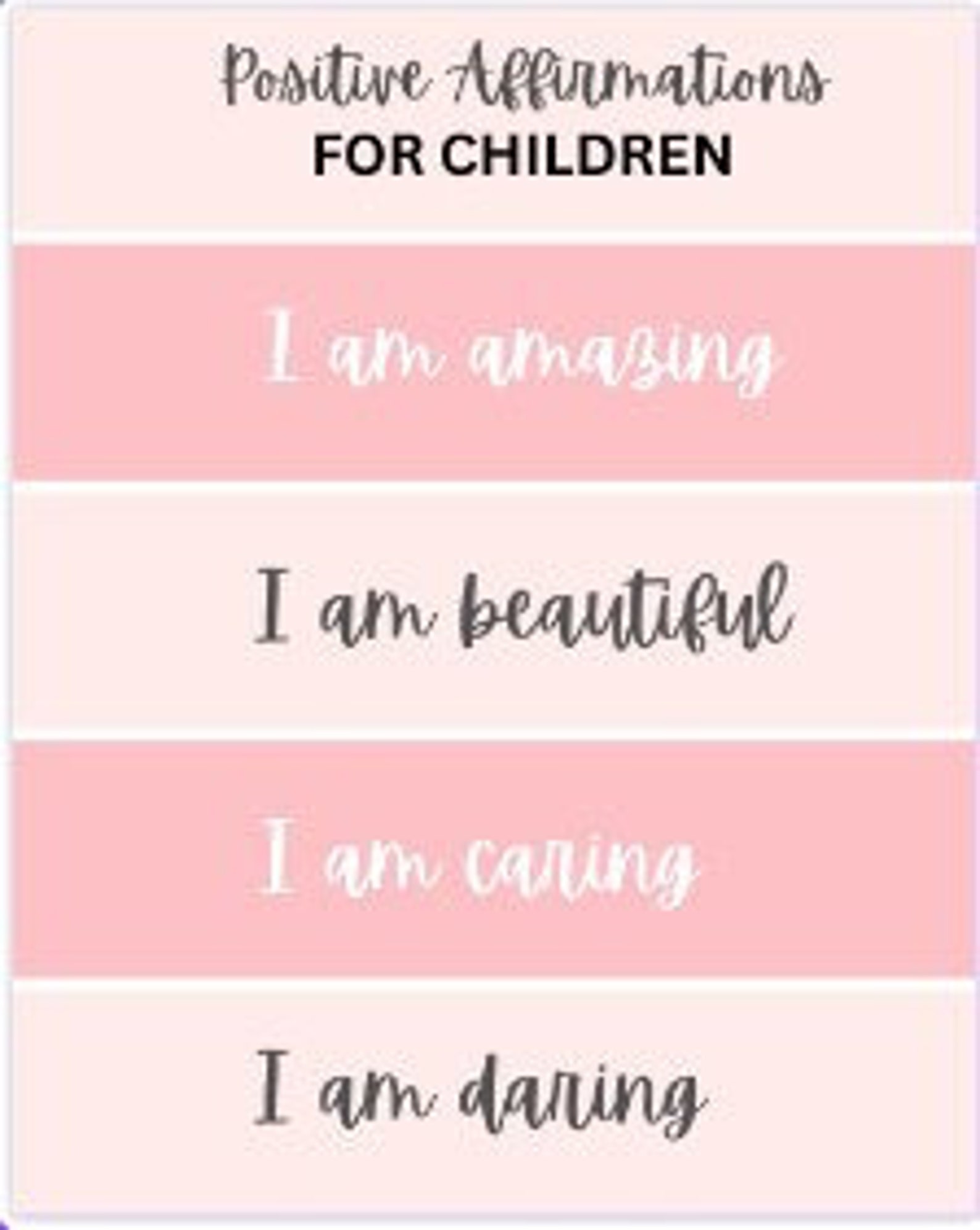 Positive Affirmation for Children Printable Affirmations PDF Printouts ...