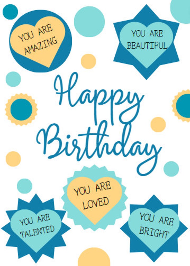 Hapy Birthday Inspirational Card. Happy Birthday Card Printable ...