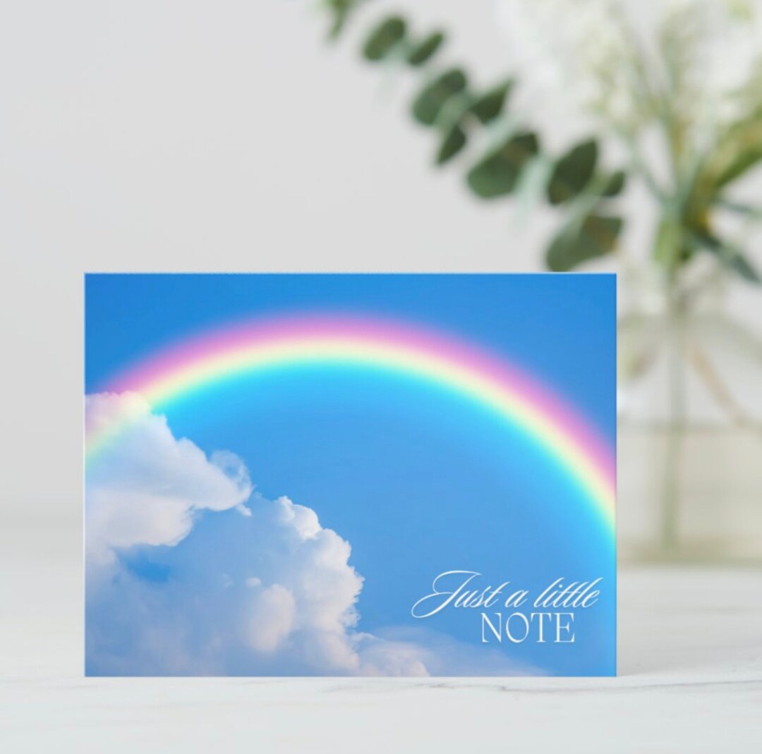 Pretty Rainbow Card just a Little Note Blank Greeting Card for Any ...