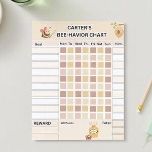 Bee-havior Chart Behavior Chart for Kids Printable Daily Behavior Chart ...