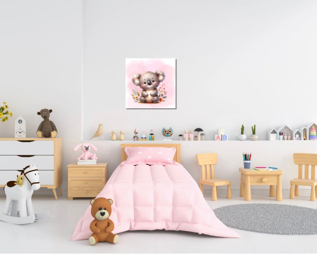 Customize Adorable Baby Koala Animal Design Nursery Wall Art or Wall ...