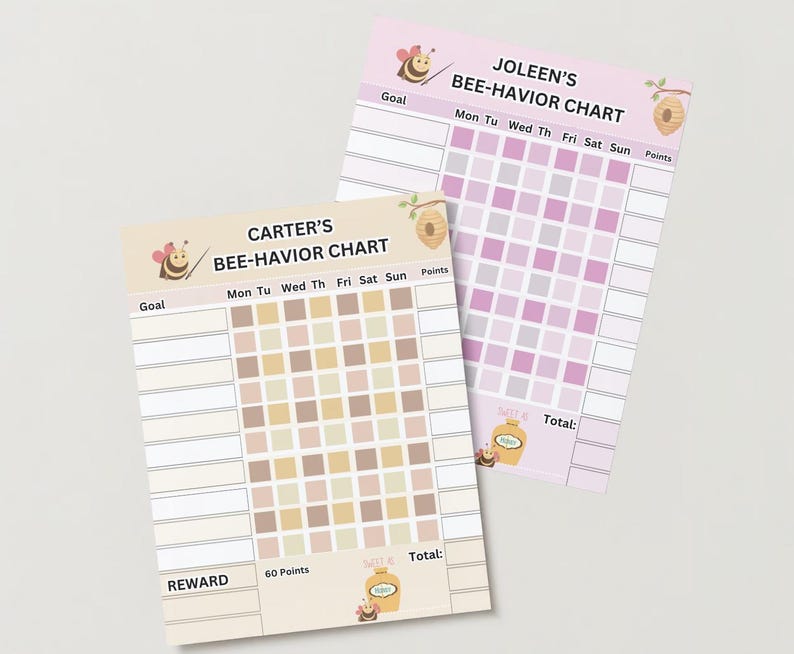 Bee-havior Chart Behavior Chart for Kids Printable Daily Behavior Chart ...
