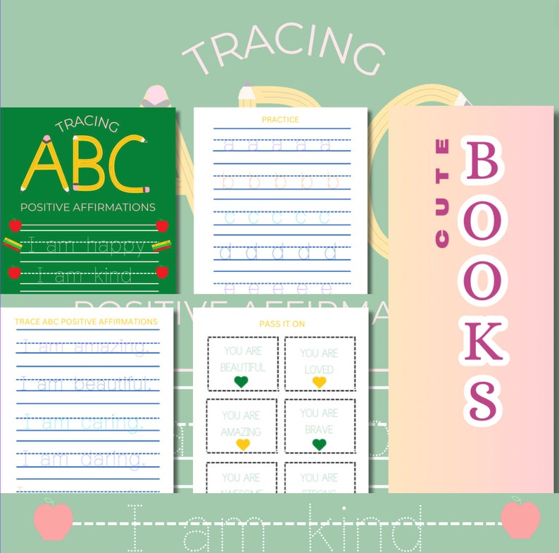 ABC Positive Affirmations Tracing Workbook: Fun Learning Activity ...
